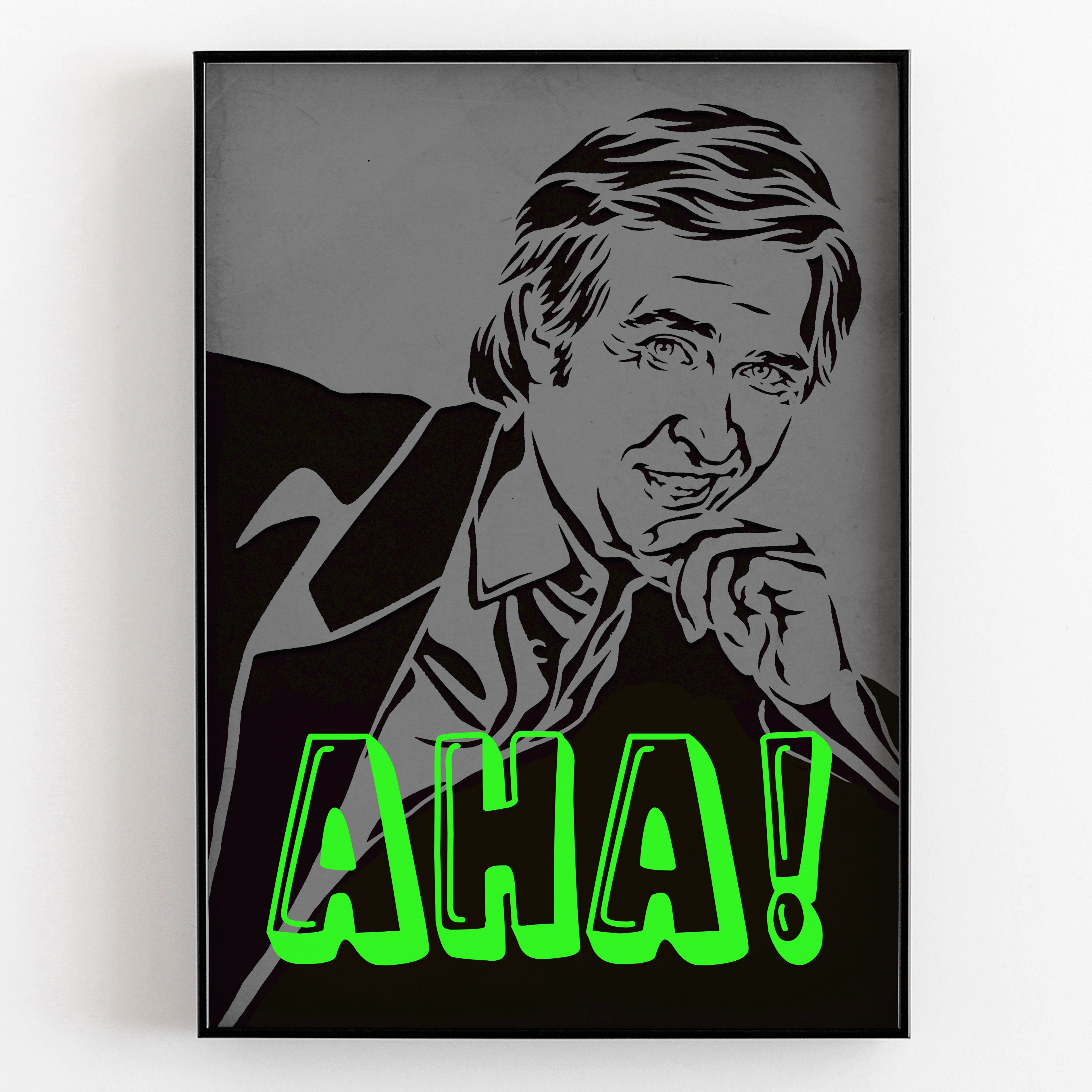 AHA! ALAN PARTRIDGE PORTRAIT, Alan Partridge Print – Laughing Box Designs